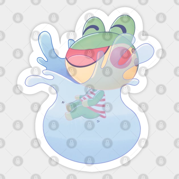 Cute Froggie Splash - Animal Crossing New Horizons - Sticker | TeePublic